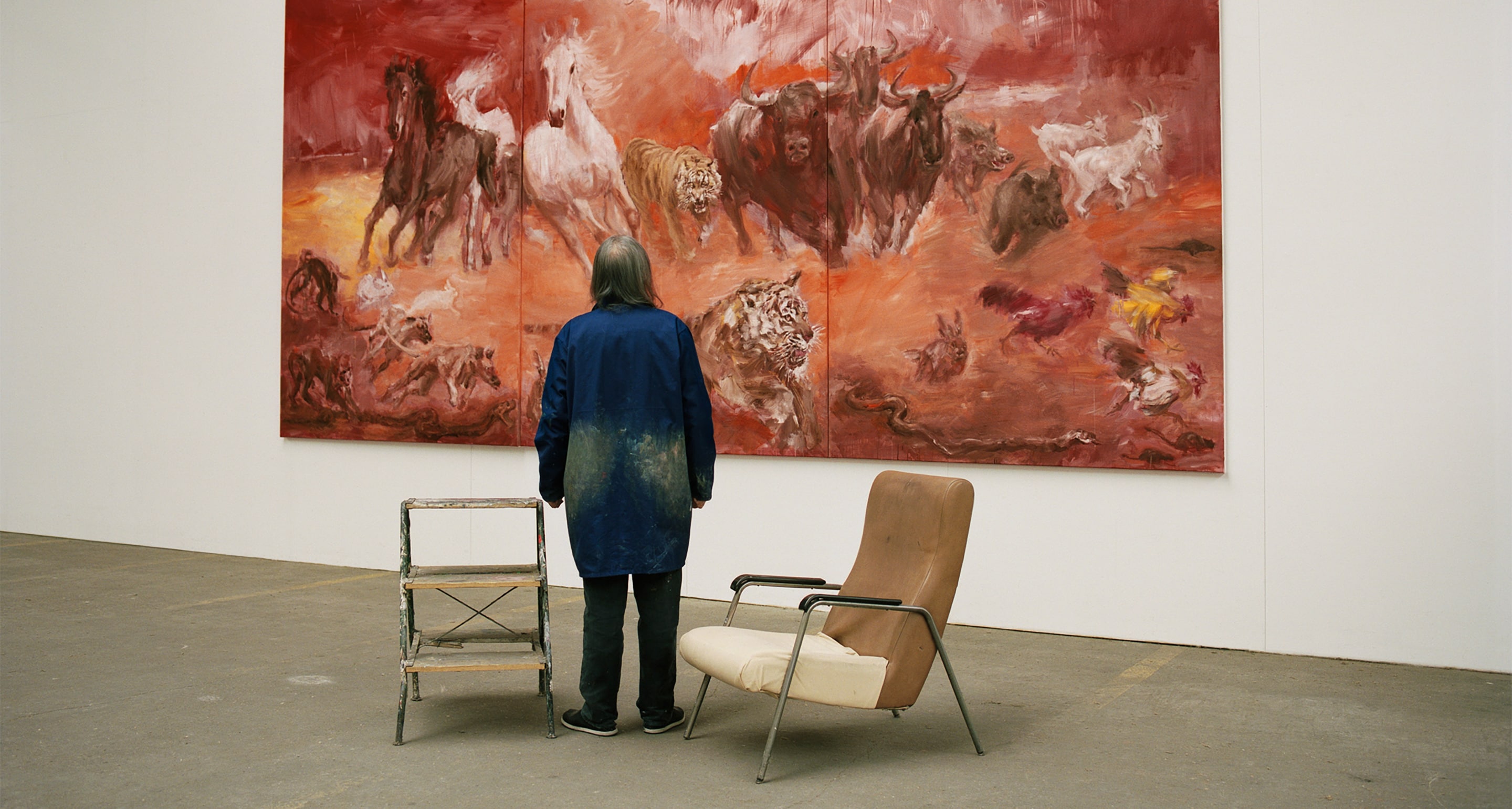 Yan Pei-Ming "The Great Race" monumental painting - Hennessy